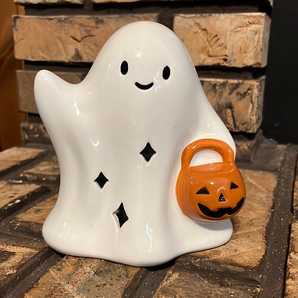 Target | Holiday | Light Up Ceramic Ghost With Pumpkin | Poshmark